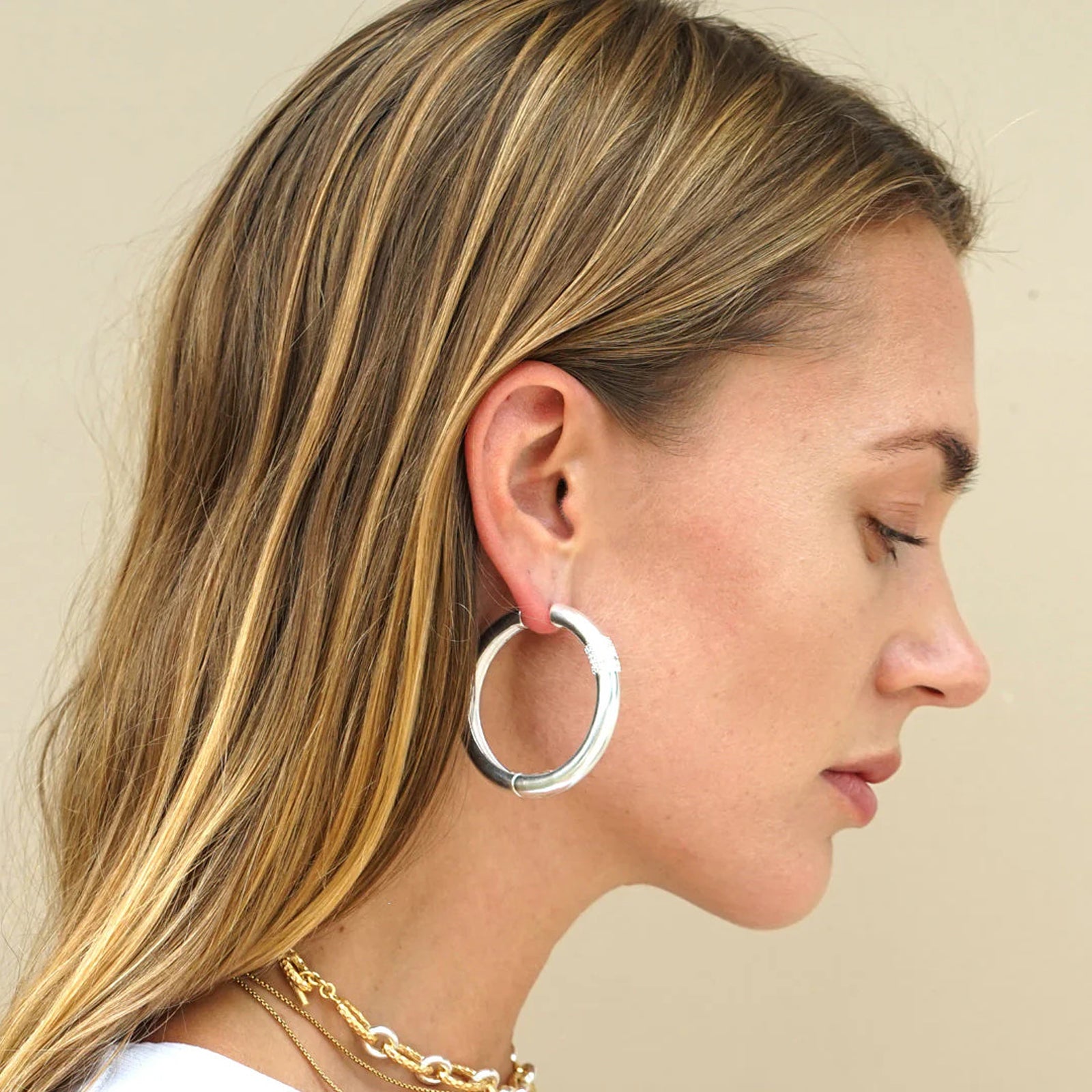 Tat2 Designs - Silver 2" Botere Hoop Earrings – Harem & Co